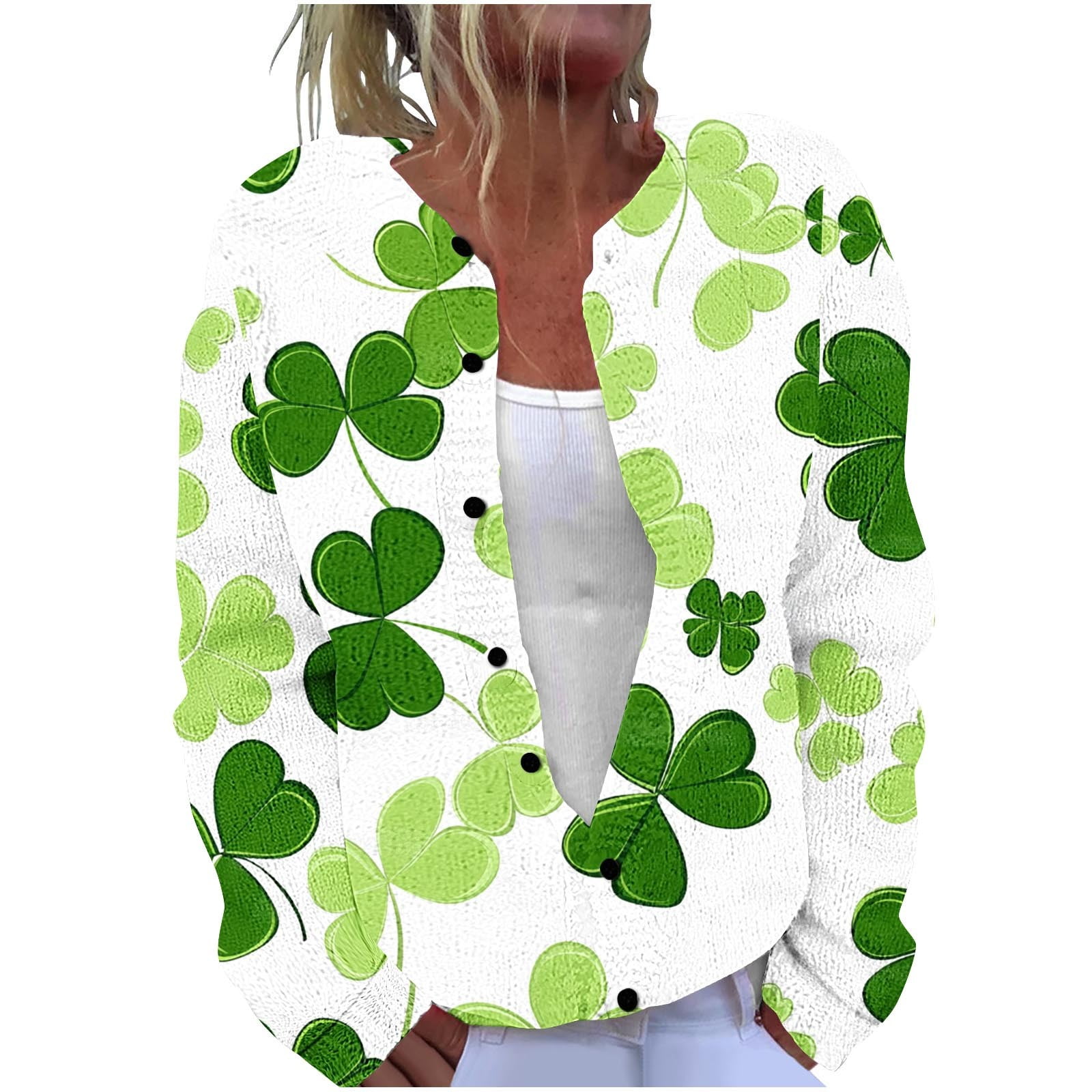 lcziwo Womens St Patricks Day Cardigan Lightweight Long Sleeve Open ...