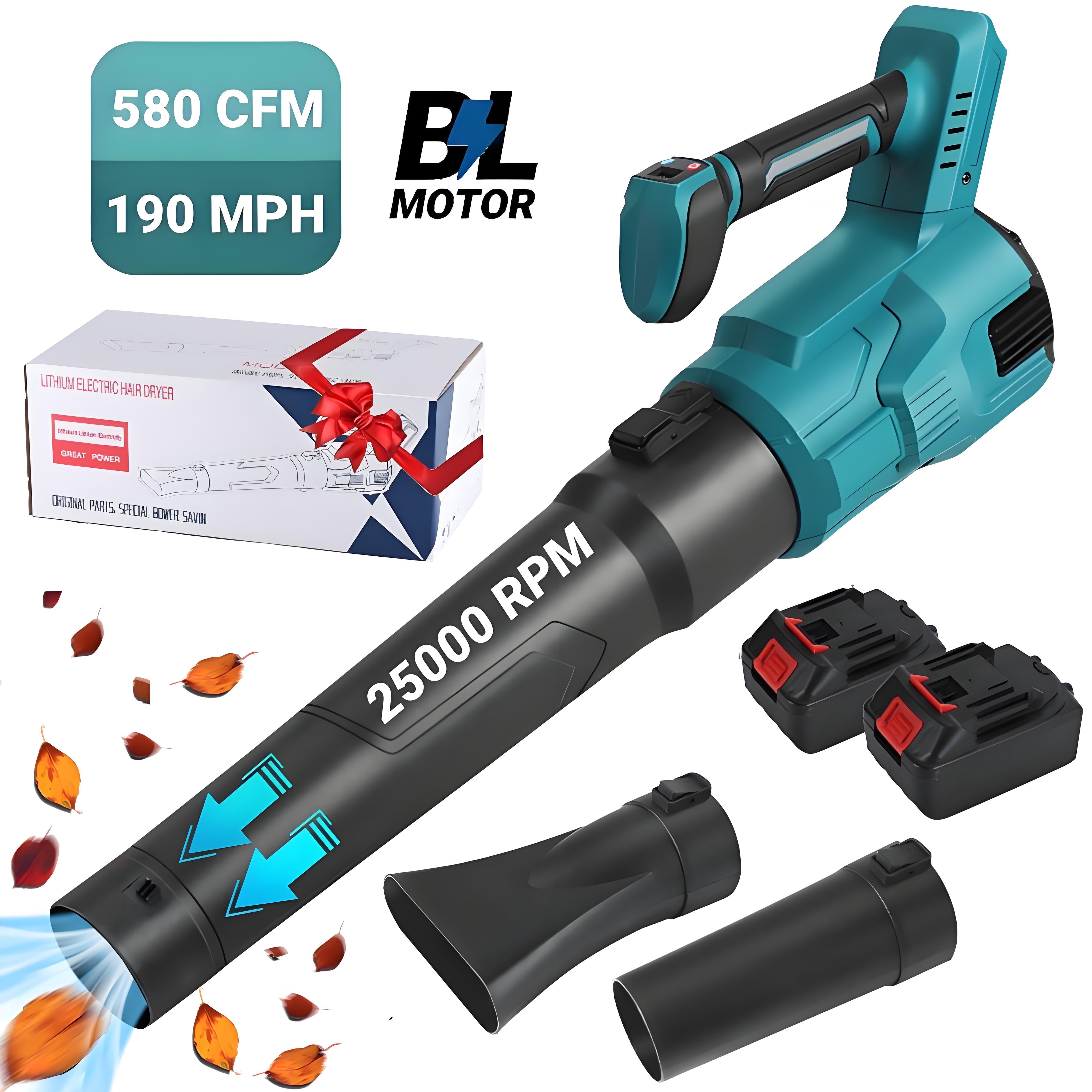 Leaf Blower,GOCHIFIX 580CFM/190MPH Brushless Electric Cordless Leaf ...