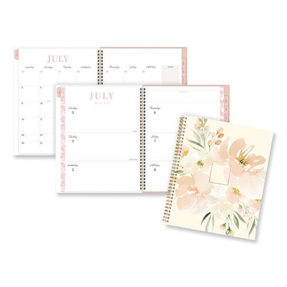 leah bisch academic year weekly/monthly planner, floral art, 11 x 9.87 ...