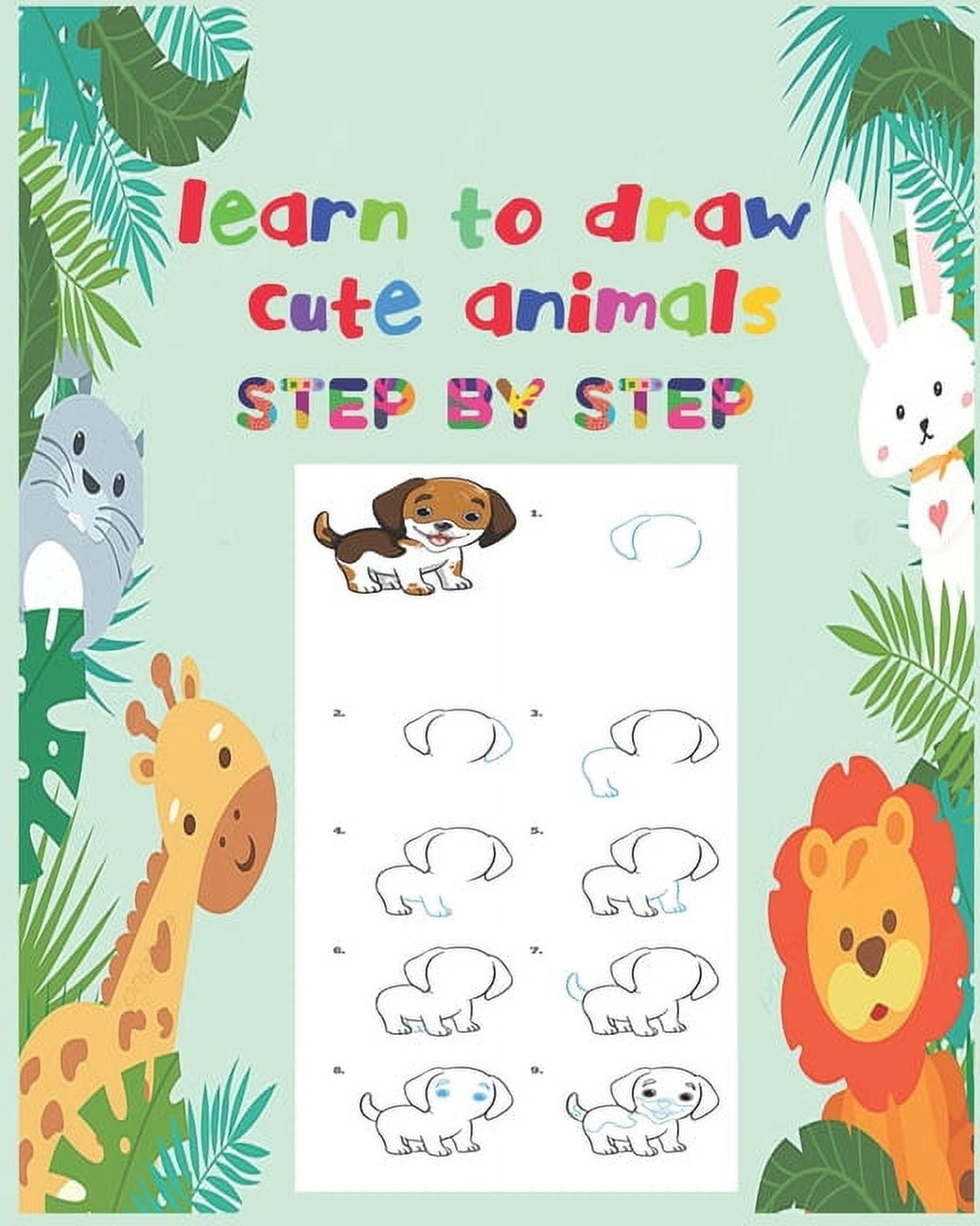 learn to draw cute animals step by step: Turtle, koi fish, Hippo, Baby ...