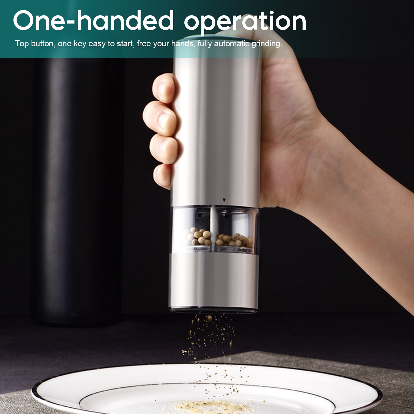 leaveforme Electric Salt and Pepper Grinder -Adjuatable -Battery ...