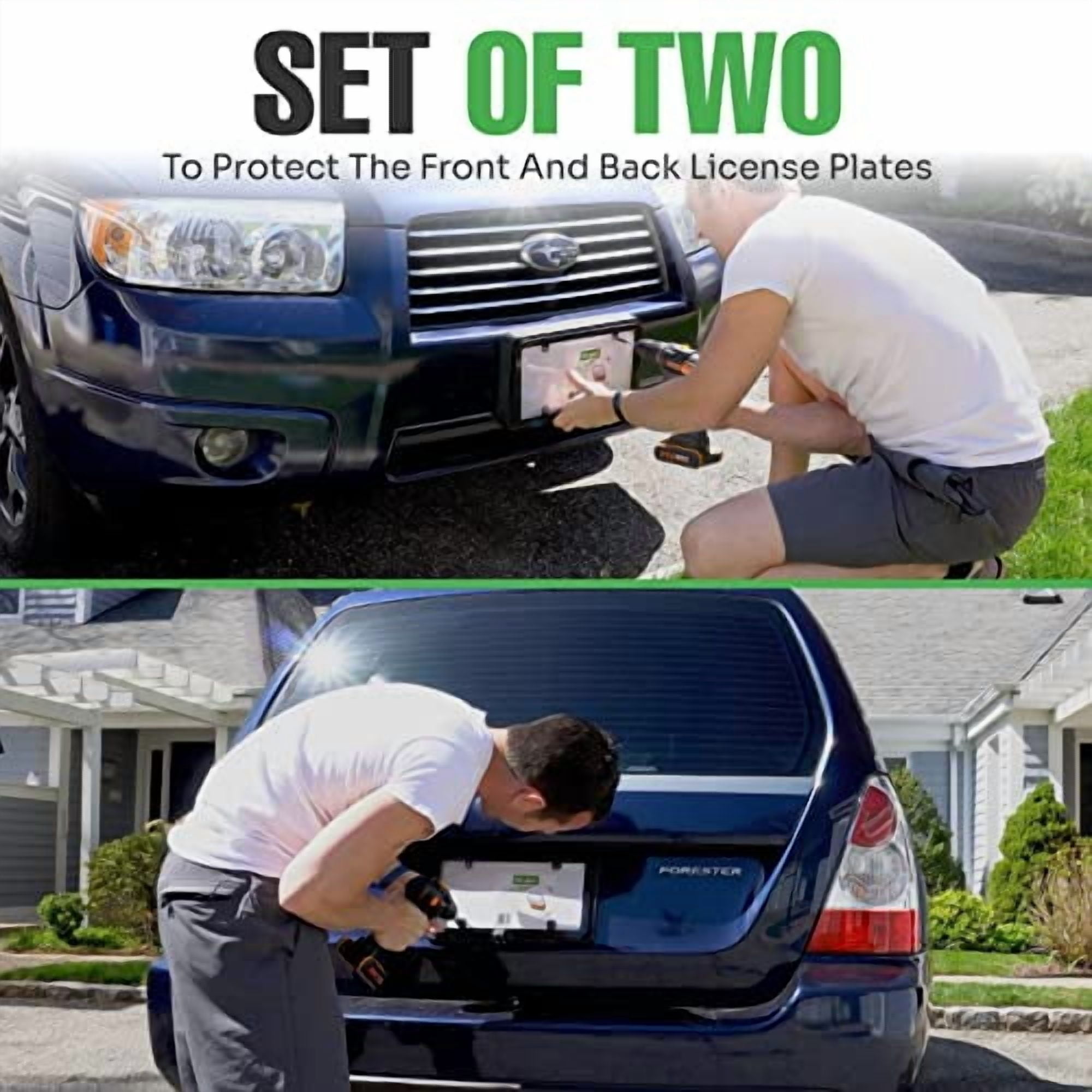 lebogner Car License Plates Shields and Frames Combo, 2 Pack Clear ...