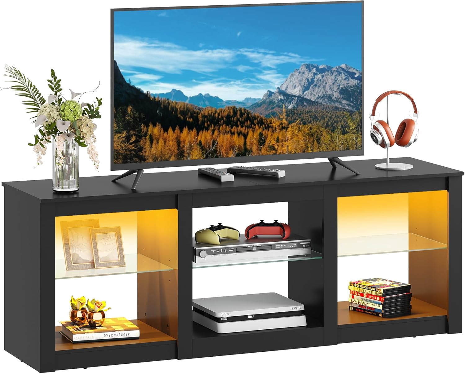 **led tv stand for 65 inch tv, modern entertainment center with ...