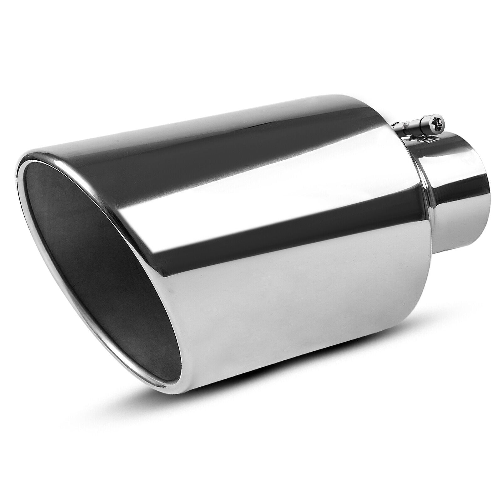 ledkingdomus Exhaust Tip 4" Inlet 8" Outlet 15" Long Chrome-Plated ...
