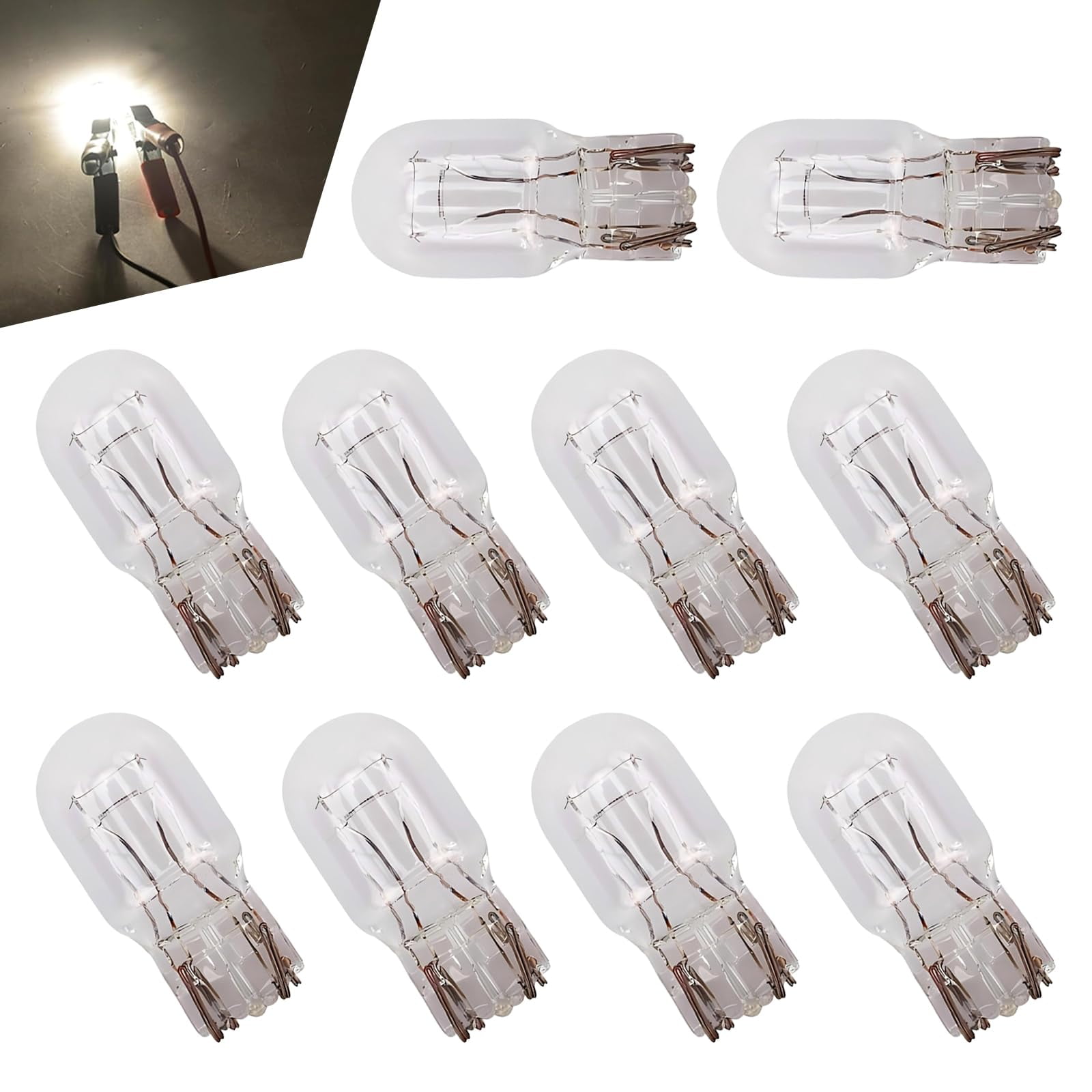 leechio 10 PCS Car RRF12 7443 Brake Light Bulb, 12V 21/5W Double Silk ...