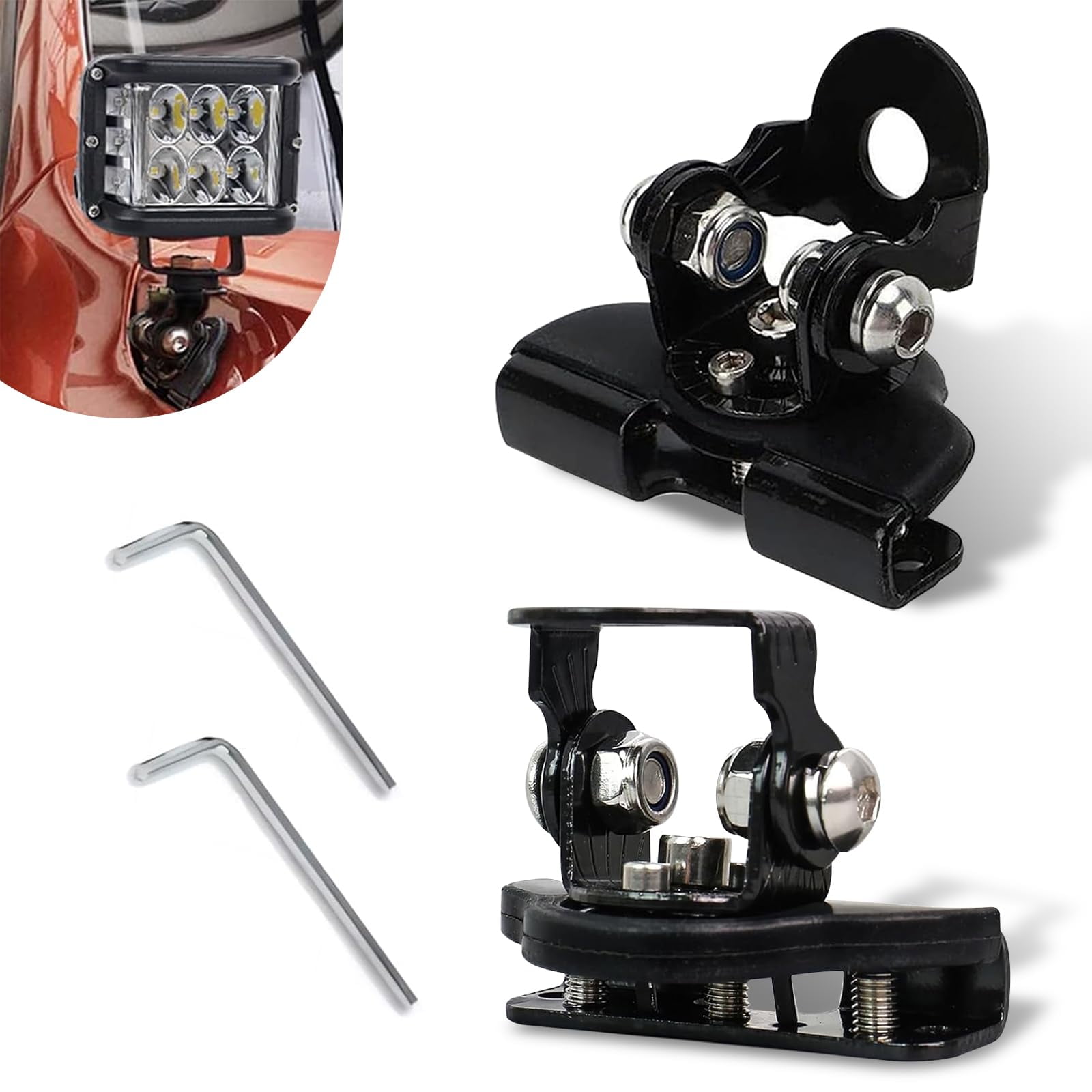 leechio 2 PCS Car SSF20 Hood Light Bar Bracket, LED Light Base Mounting ...