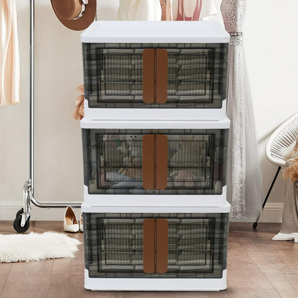 Leecrd Bins With Lids Baokaler 3pack 102qt Stackable Storage Bins With