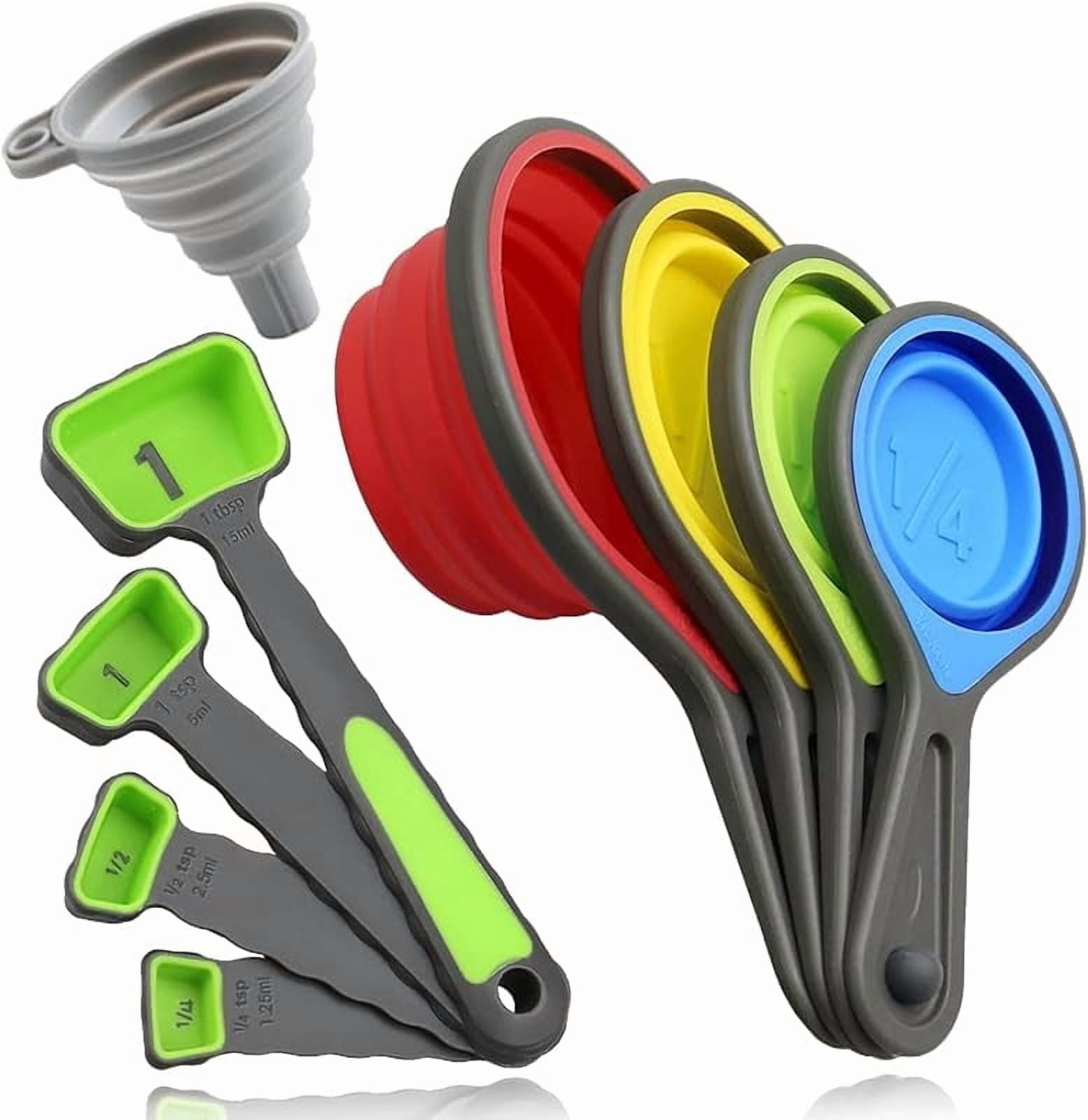 leepiya Measuring Cups and Spoons set, Collapsible Measuring Cups, 8 ...