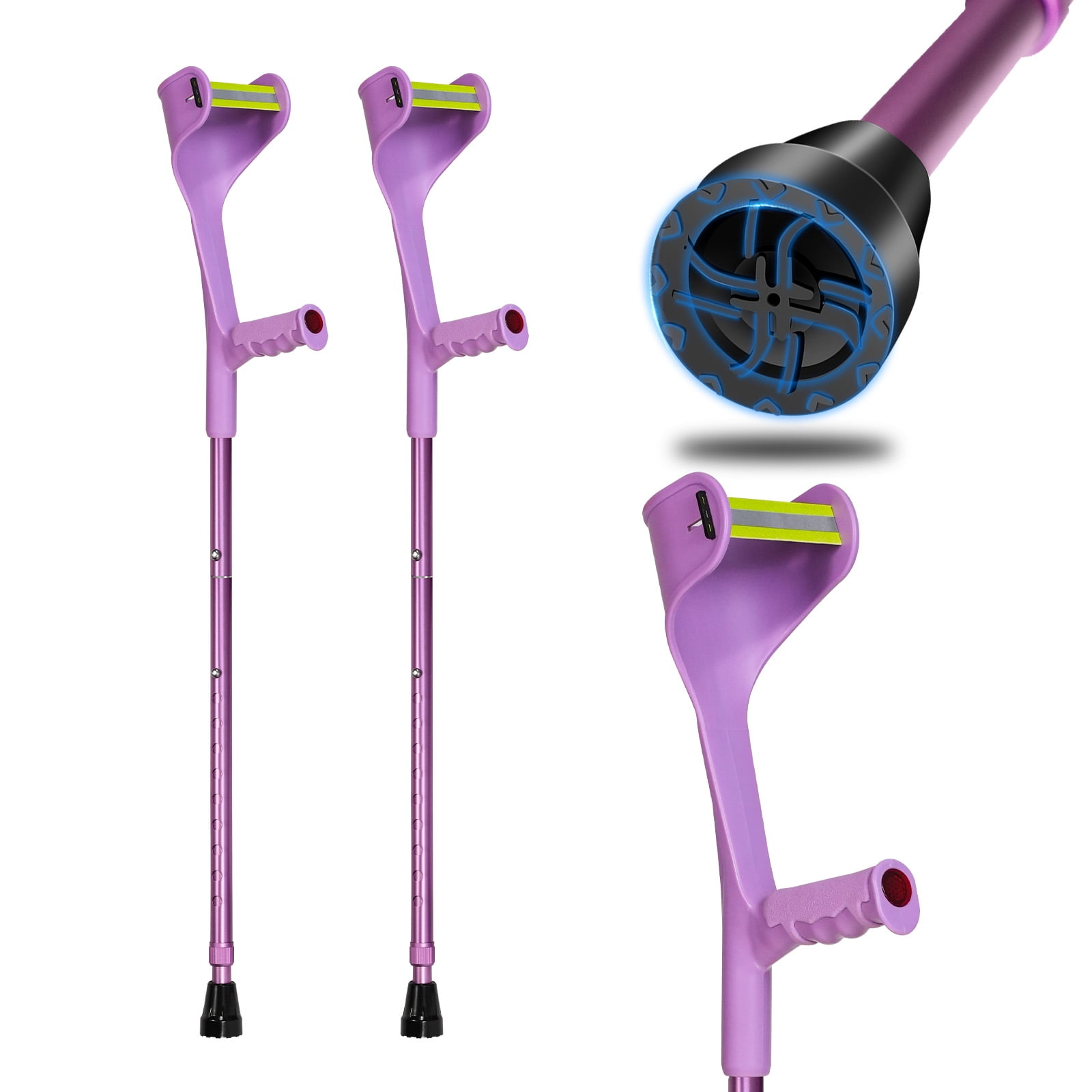 lefeke-Forearm Crutches Pair, Folding Forearm Crutches Lightweight ...