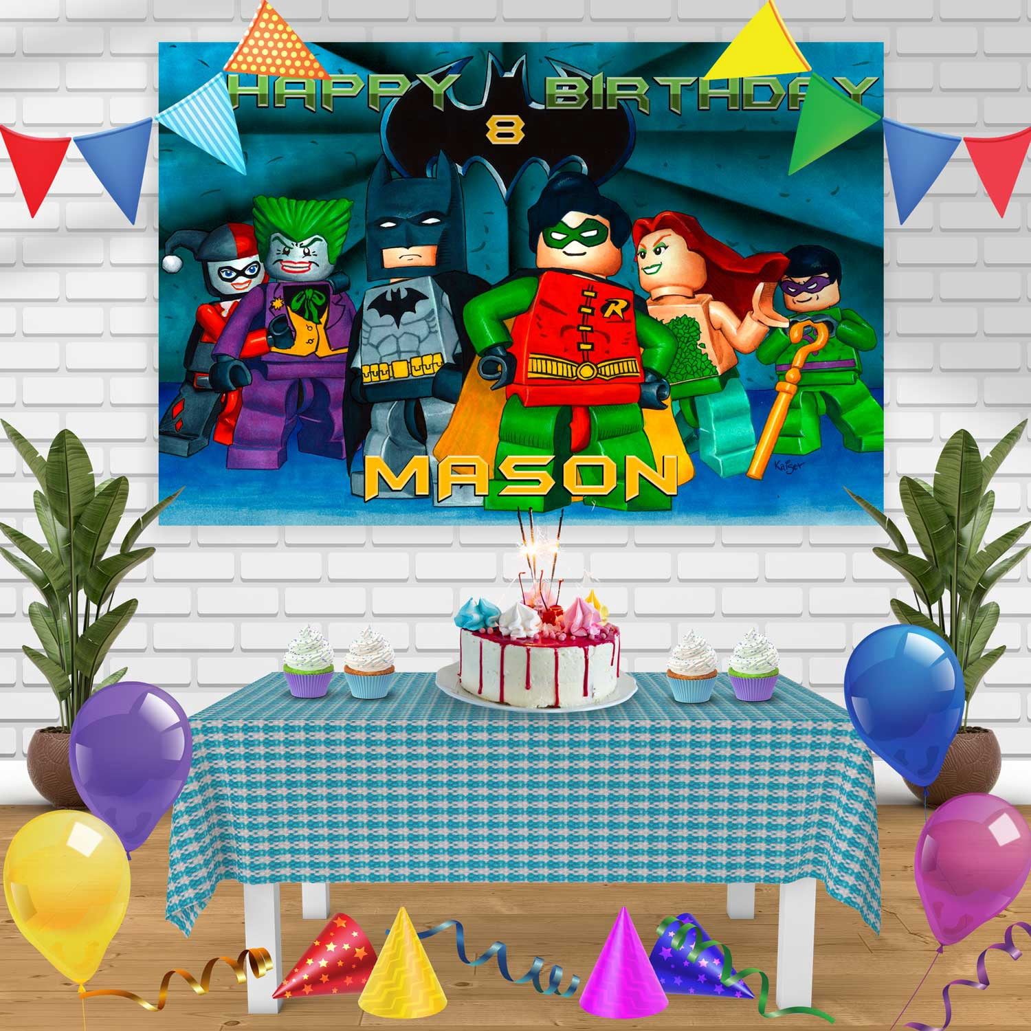 lego batman Birthday Banner Personalized Party Backdrop Decoration 60 x ...