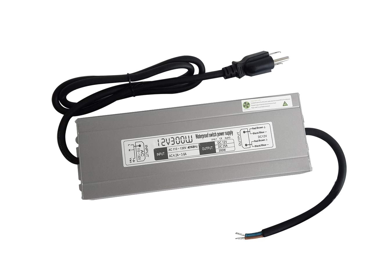 lenoup 300w Waterproof Power Supply Transformer,110-130v AC to 12v DC ...