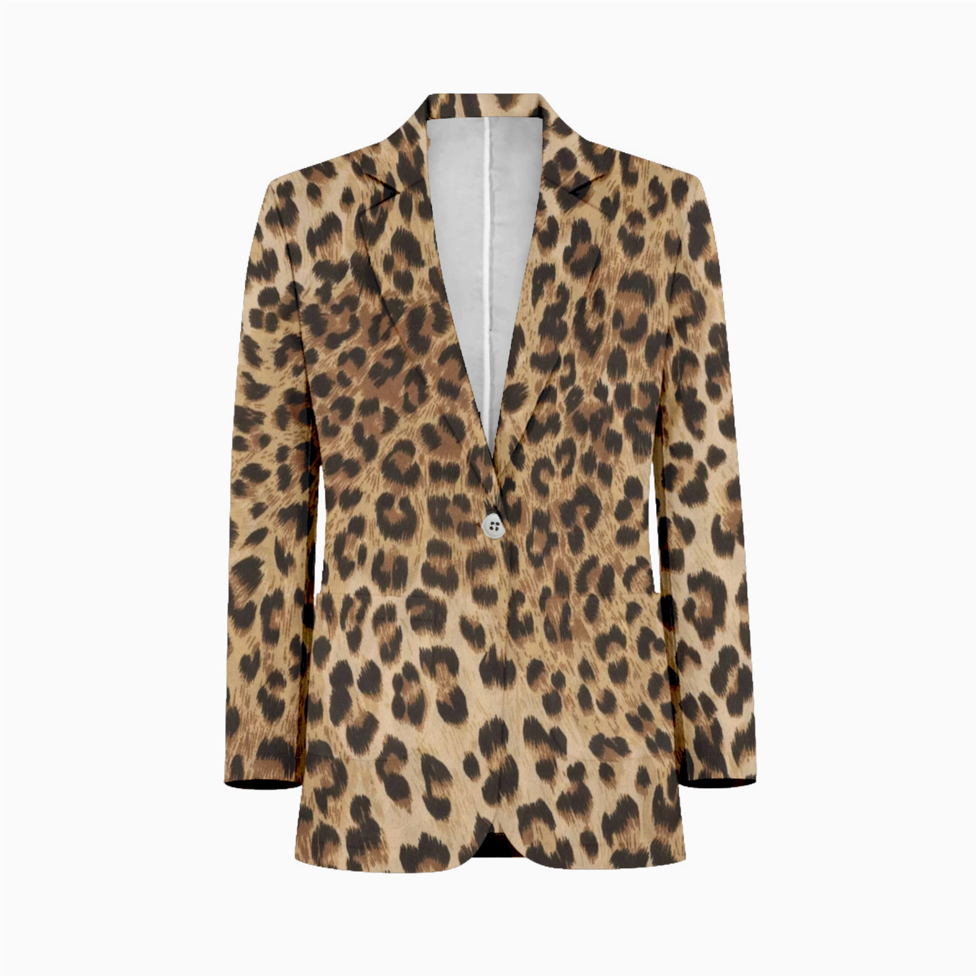 leopard print brown Men's Suit Blazer Casual Party Wear Slim Fit Suit ...