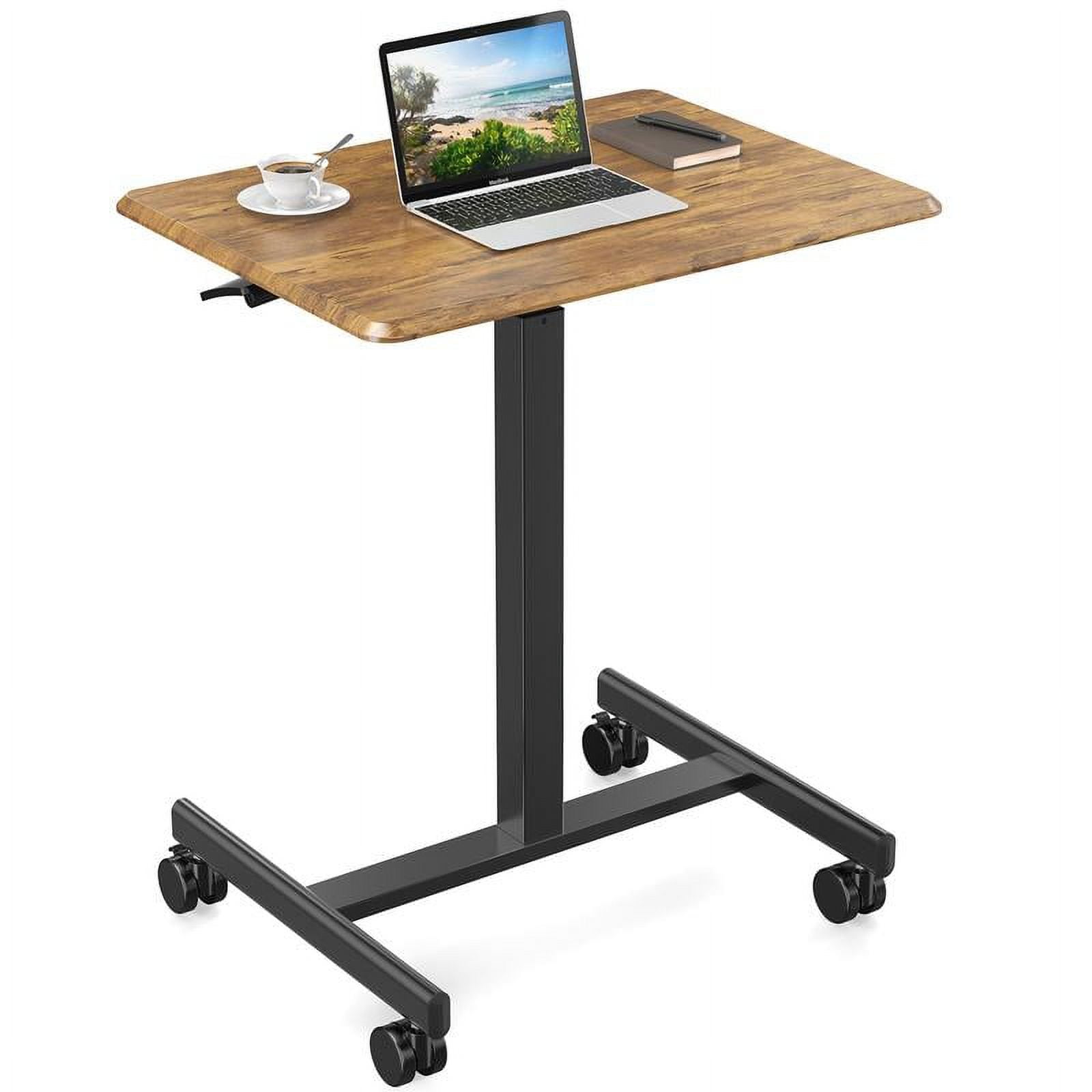 les & Desks Adjustable Height Mobile Small Standing Desk - Sit Stand ...