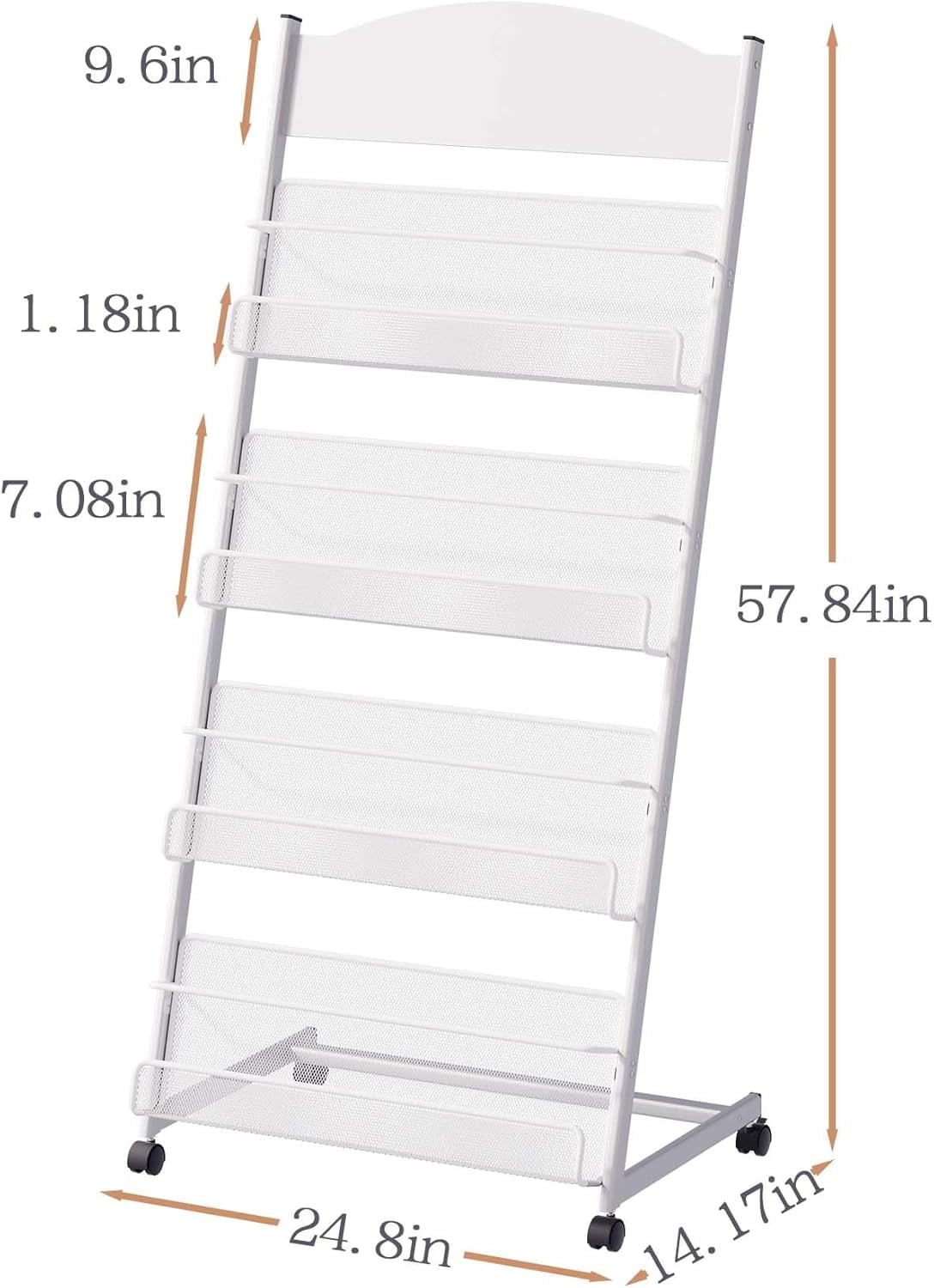 lesolar Floor-Standing Magazine Rack 4-tier Newspaper Holder Book ...