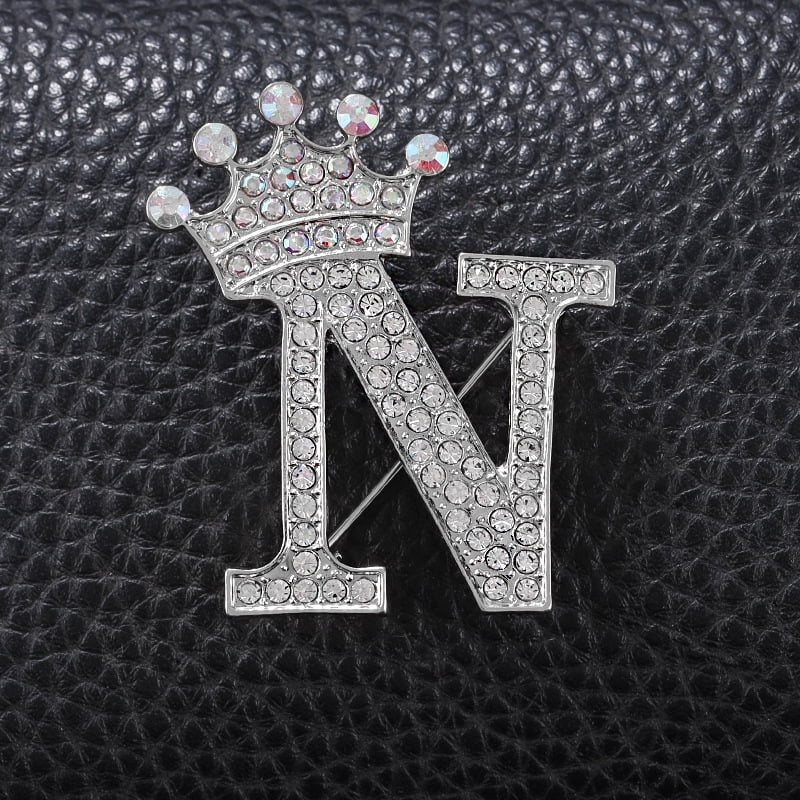 letter brooch pins for women fashion 26 letters A~Z Gold silver ...