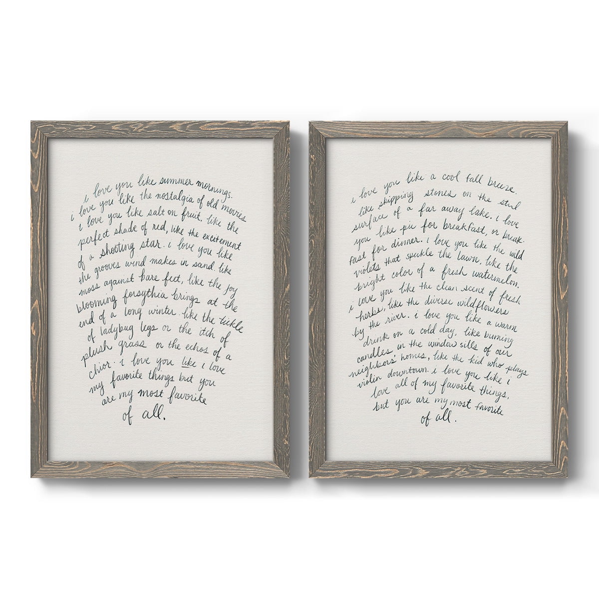Letter to a Lover I - Premium Framed Canvas 2 Piece Set - Ready to Hang ...