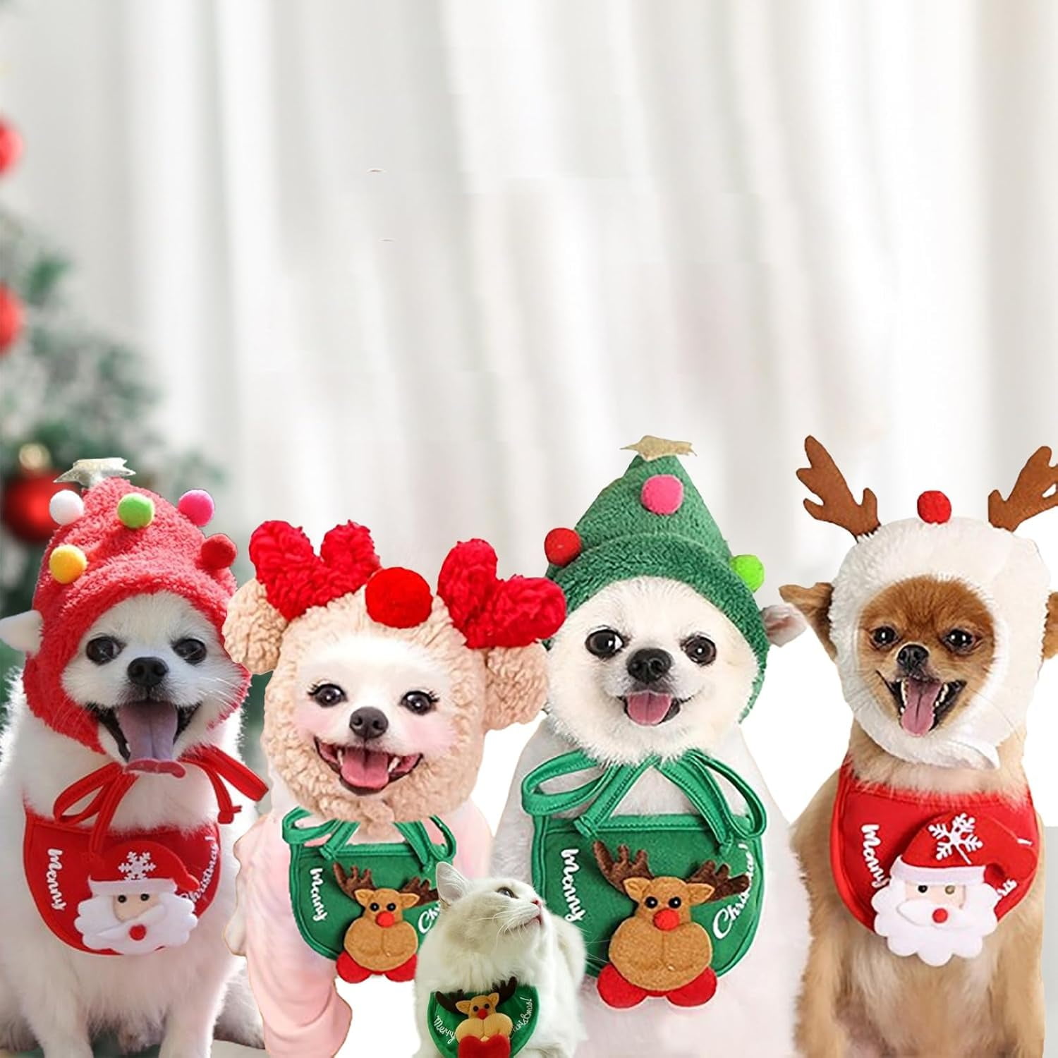 lettuce pets christmas hat, Christmas Tree Pom-Pom Hat, Celerypets Dog ...