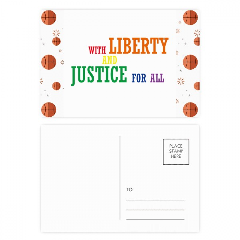lgbt rainbow flag and justice basketball postcard set thanks card ...