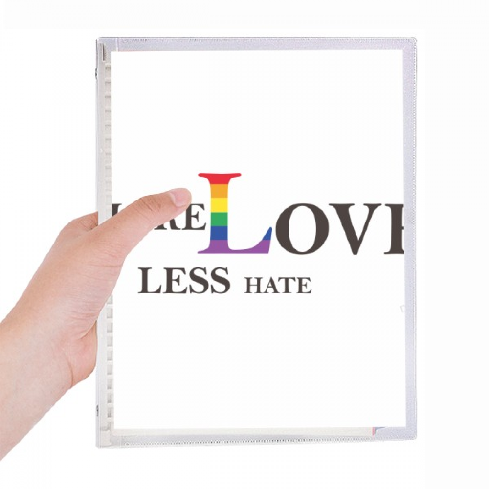 lgbt rainbow flag more love less hate notebook loose diary refillable ...