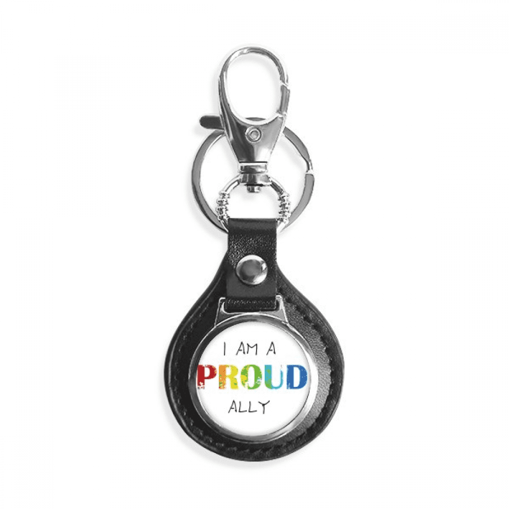 lgbt rainbow flag proud ally key link chain keyholder finder hook metal ...