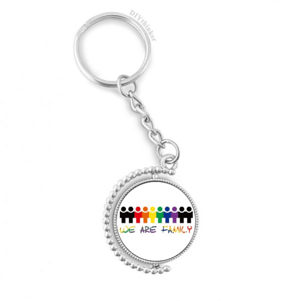 lgbt rainbow flag we are faly rotatable keyholder disc accessories ...