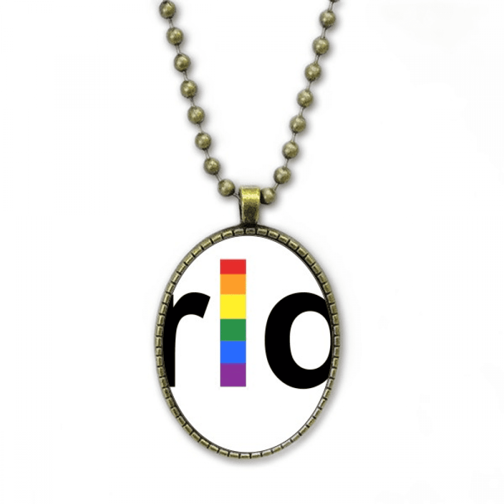 lgbt rainbow transgender necklace vintage chain bead pendant jewelry ...
