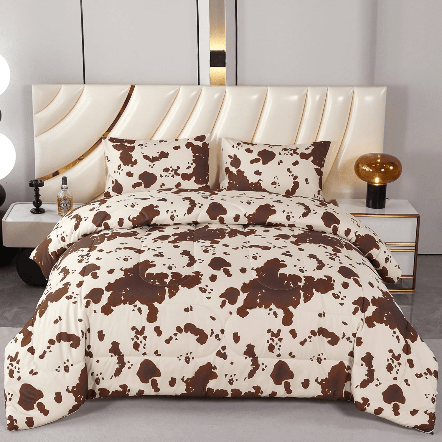 Hltsor Queen Comforter Set 3 Pieces Cow Print Bedding Set Western ...