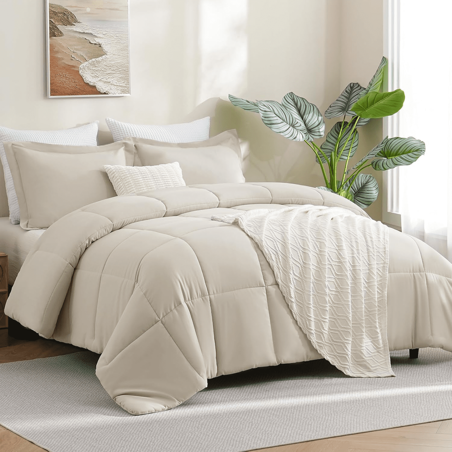 lgskybiudun Queen Comforter Set - Sage Green Comforter Queen Size 3 ...