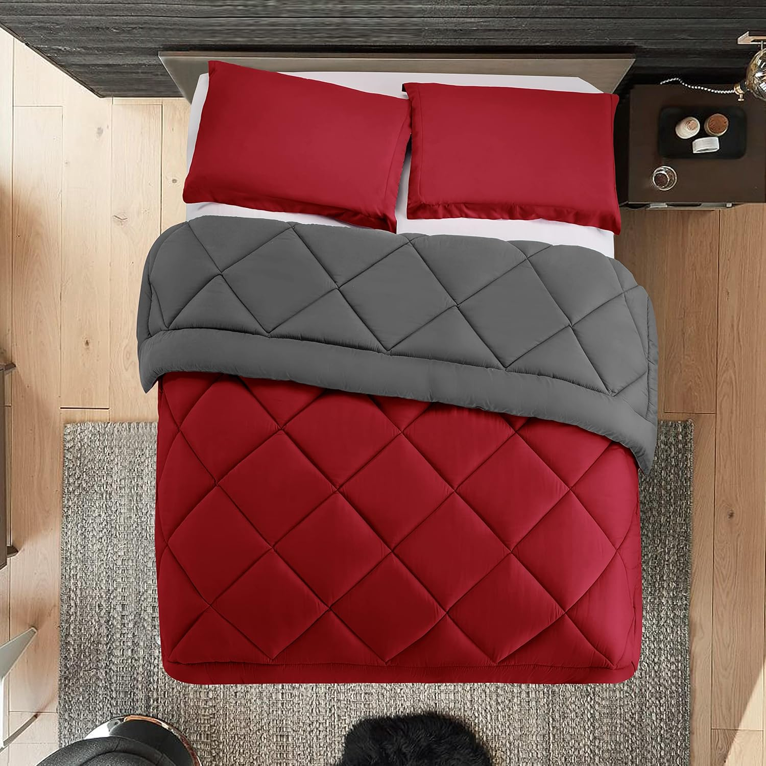 lgskybiudun Reversible Comforter Set All Season Ultra Soft Down ...