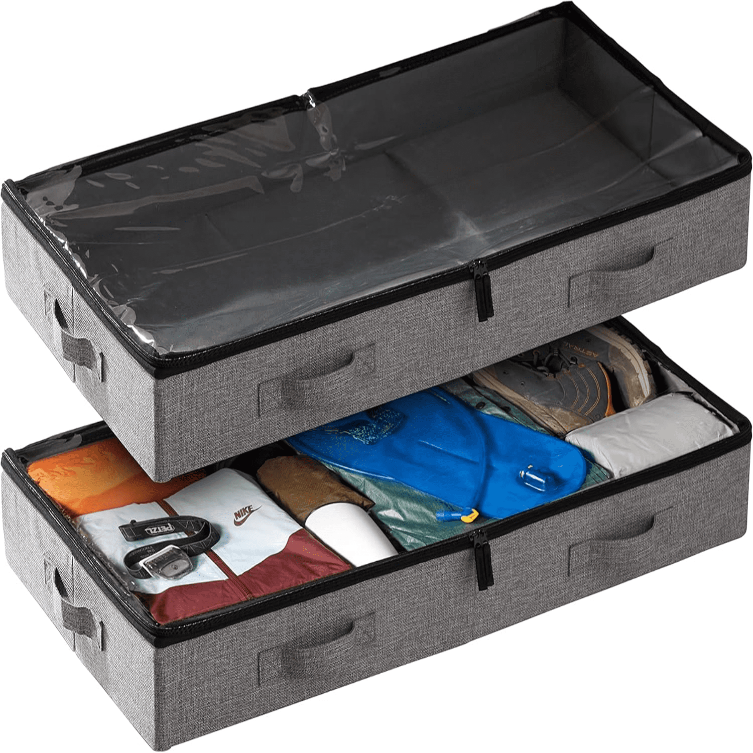 lgskybiudun Slim Under Bed Storage Containers Closet Organizers with ...