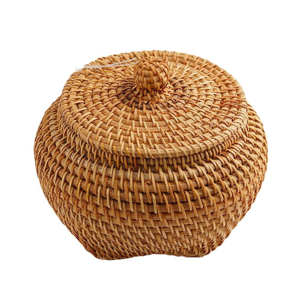 lianhanyi Autumn Vine Weaving Circular Tea Table Sundry Desktop Storage ...