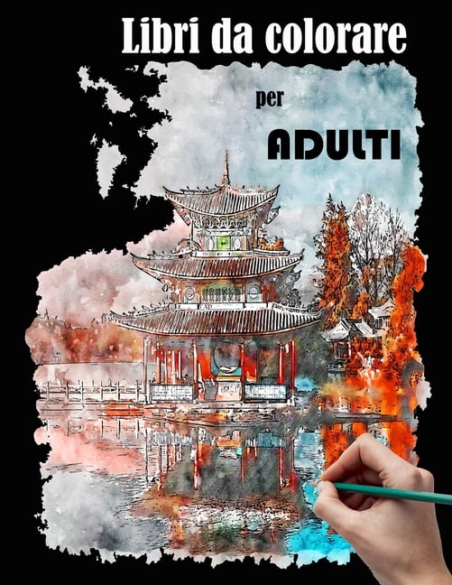 libri da colorare per adulti: città, mazzo di fiori, fiore, mandala e ...