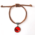 lie down red beautiful woman bracelet leather hide wristband brown ...
