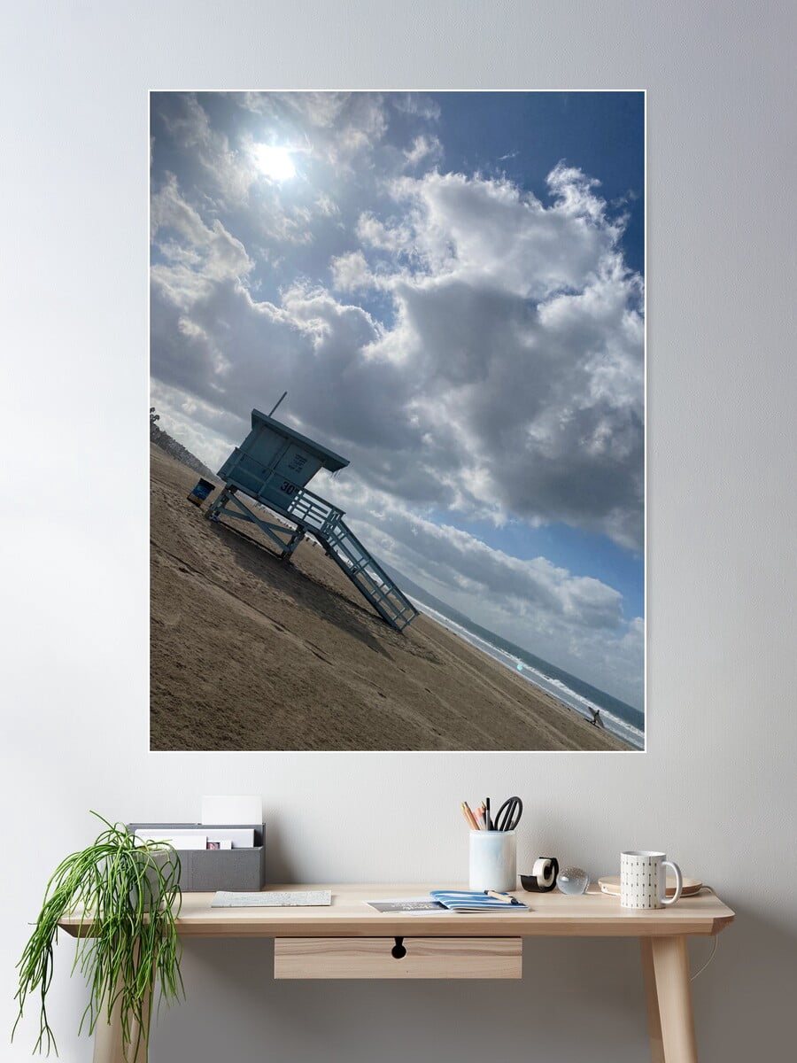 Â€Œlifeguard Tower Under Moody Skiesâ€ Poster Wall Art, Modern Wall ...