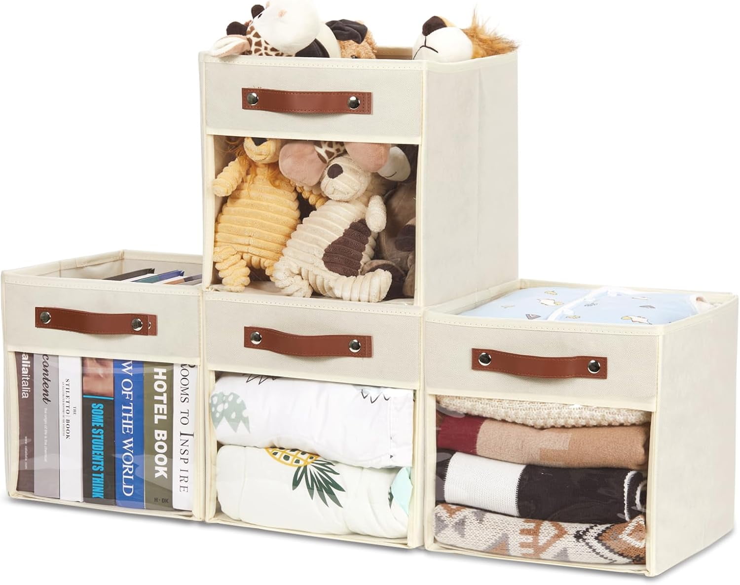 lifrceu HCOCM 11 Inch Cube Storage Bin - Fabric Storage Organizer Clear ...