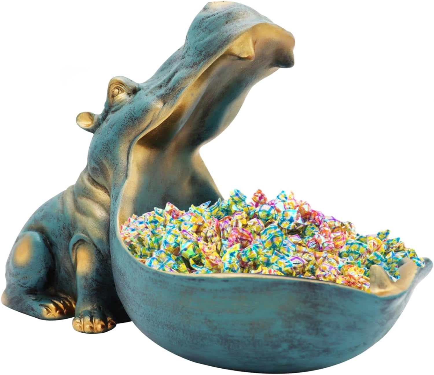 lifrceu Hippo Statue Large Hippopotamus Figurine Home Sculpture with ...