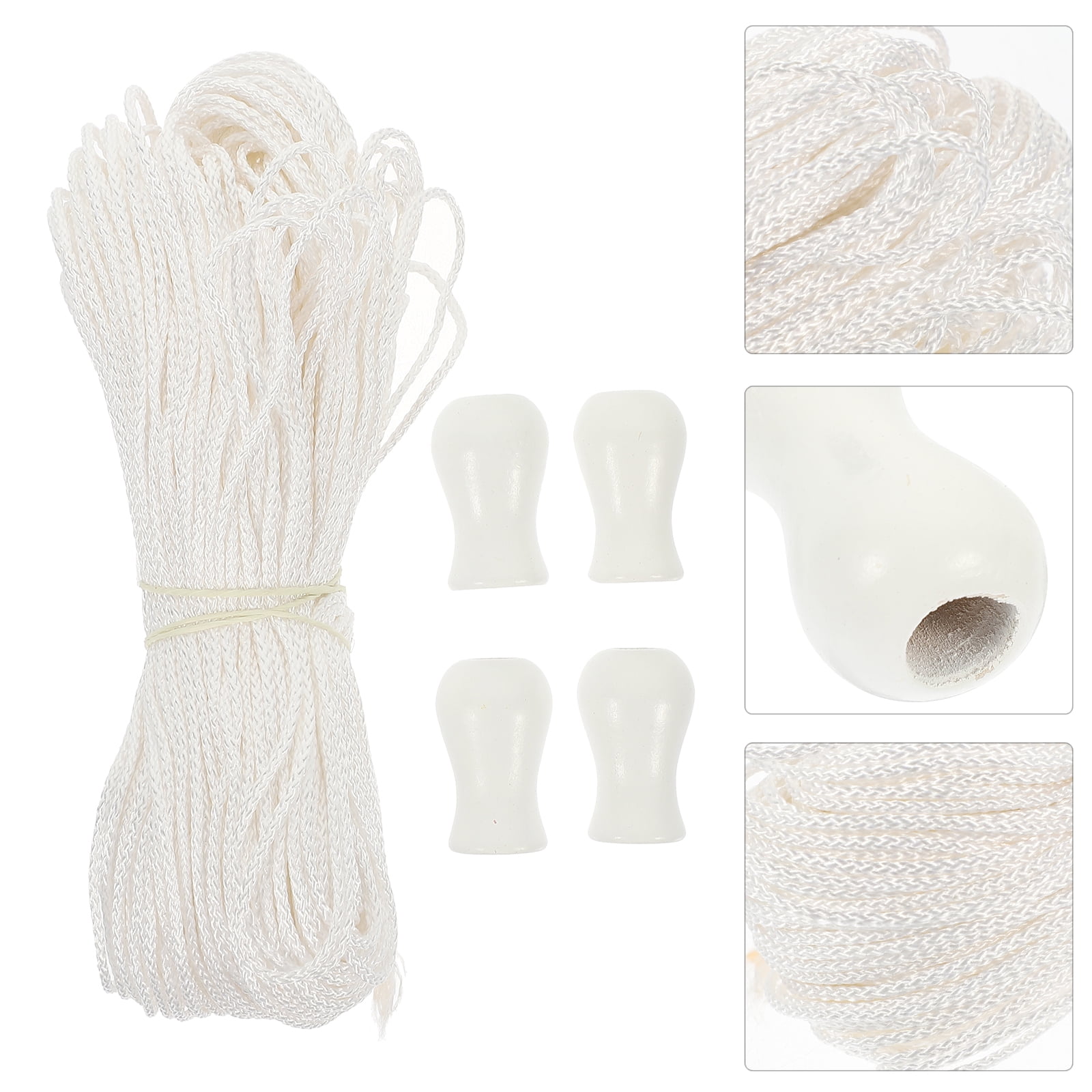 lift shade cord 50M White Braided Lift Shade Cord Polyester Rope with 4 ...