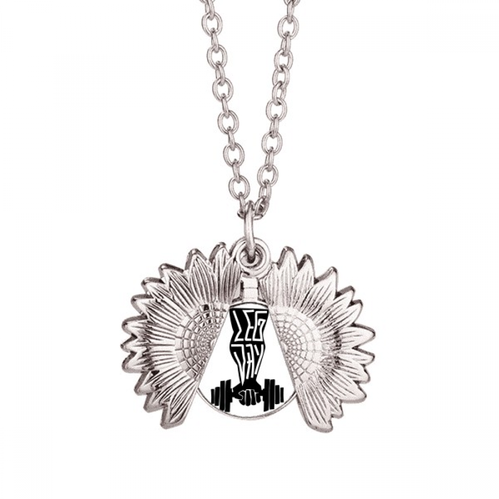 lifting equipment fitness hold sunflower necklace pendant locket ...