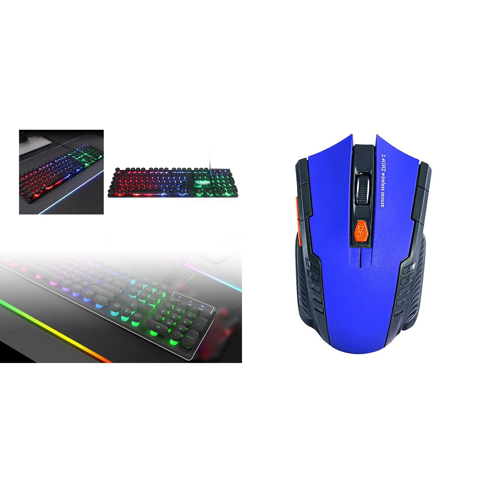 lighted keyboard for pc with Side Buttons gaming set USB Desktop Punk ...