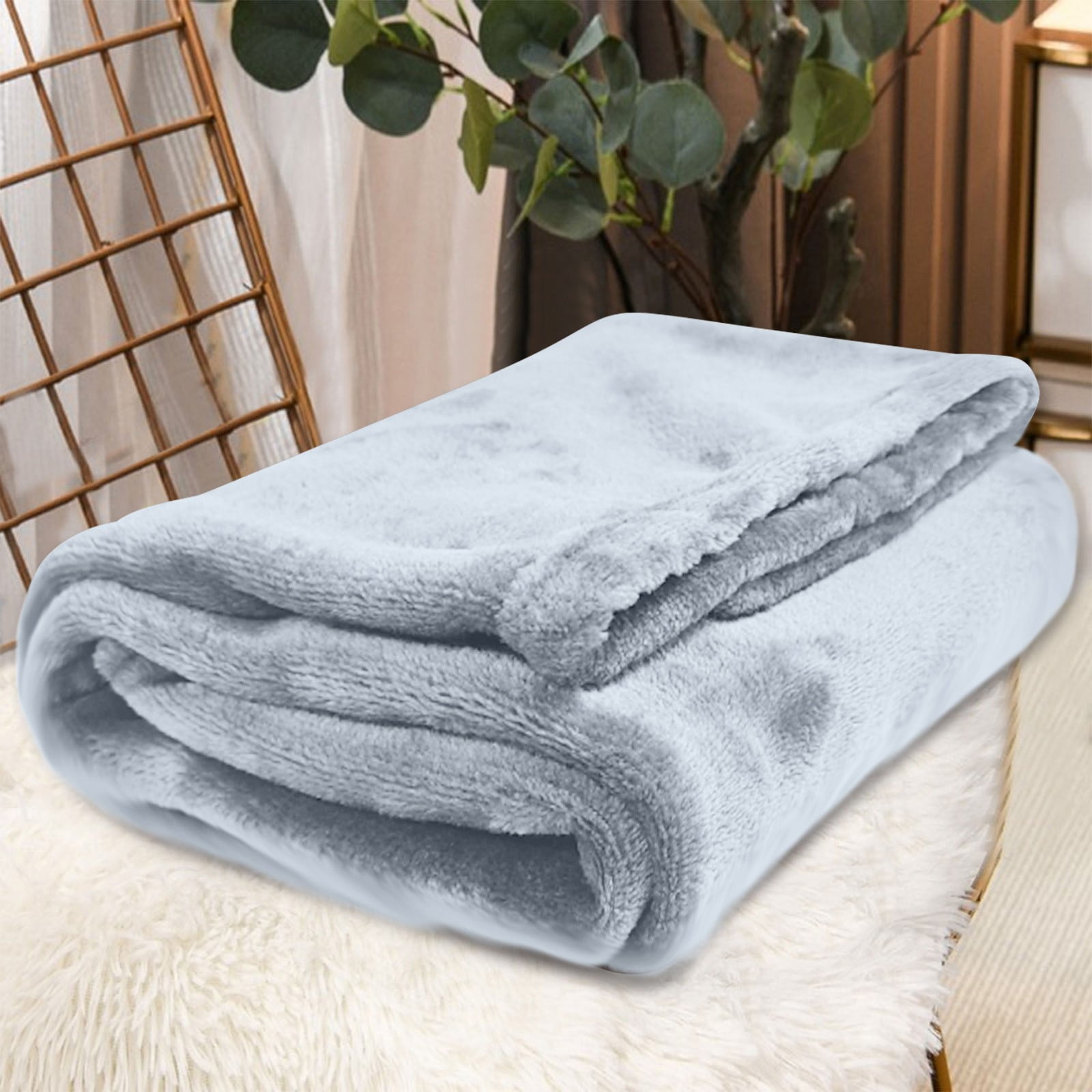 Sherpa Fleece Throw Blanket 30" x 40" Reversible Plush Fluffy Large Big ...