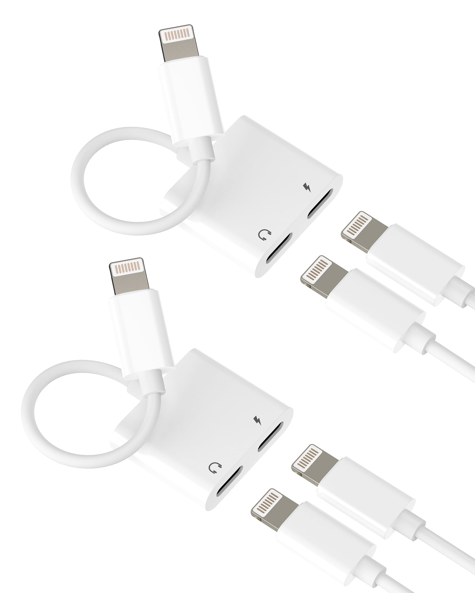 Lightning Headphone Jack Adapter (2 Pack)for Apple MFi Certified Dual ...