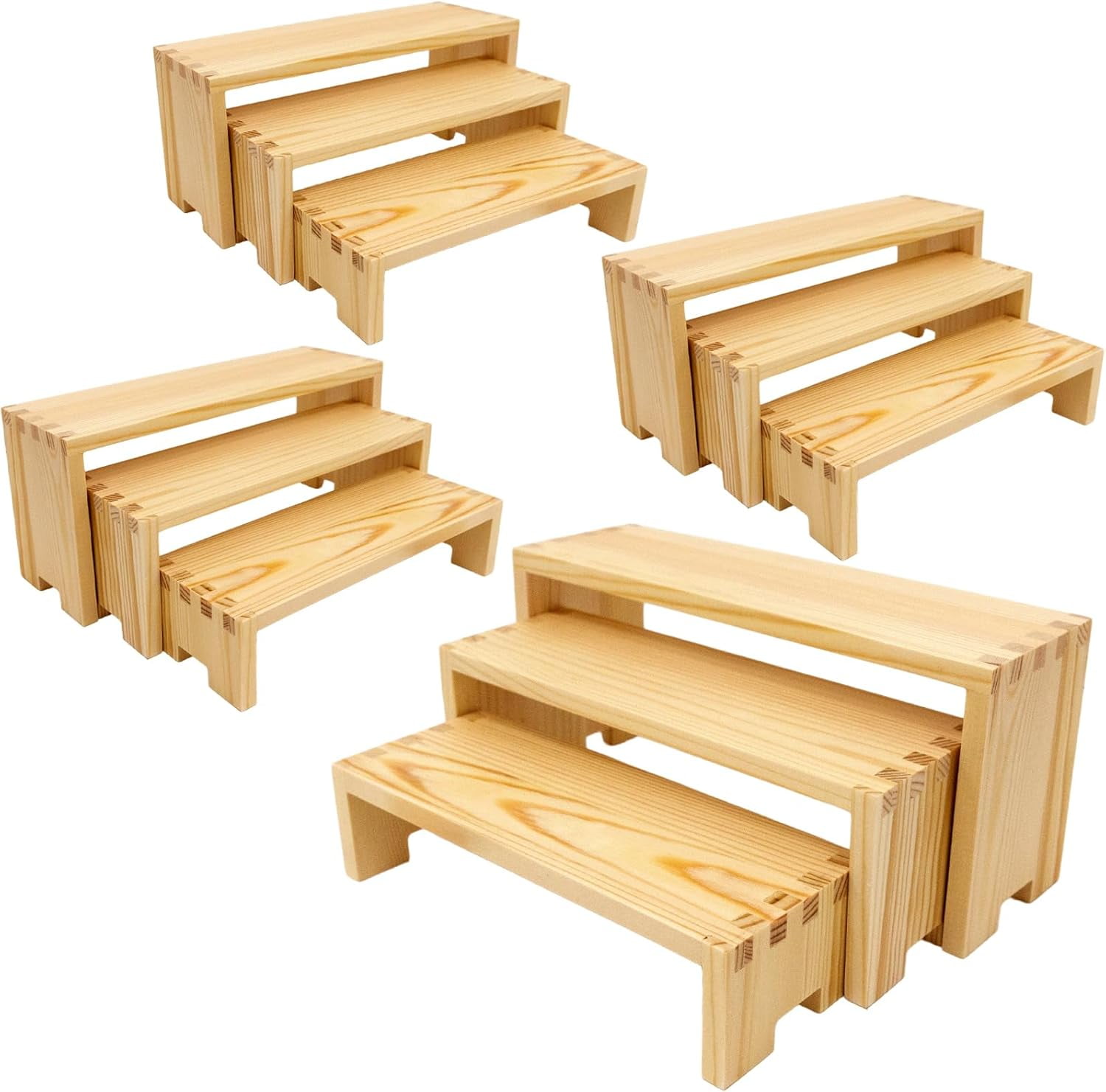 lihgd Display Wood Risers Wooden Stand 3 Tier Wood Racks Decorative ...