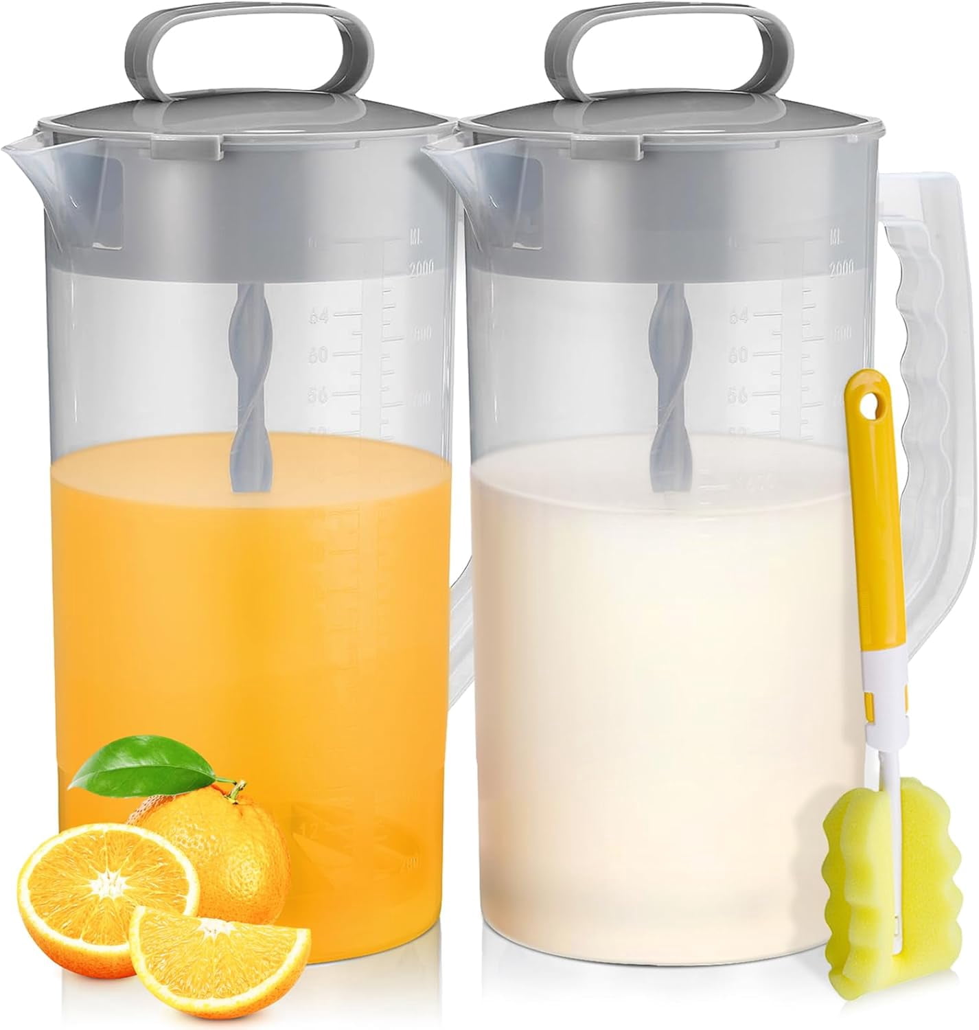 lihgd Mixing Pitcher for Drinks 2 Quart/ 64oz Plastic Water Pitcher ...