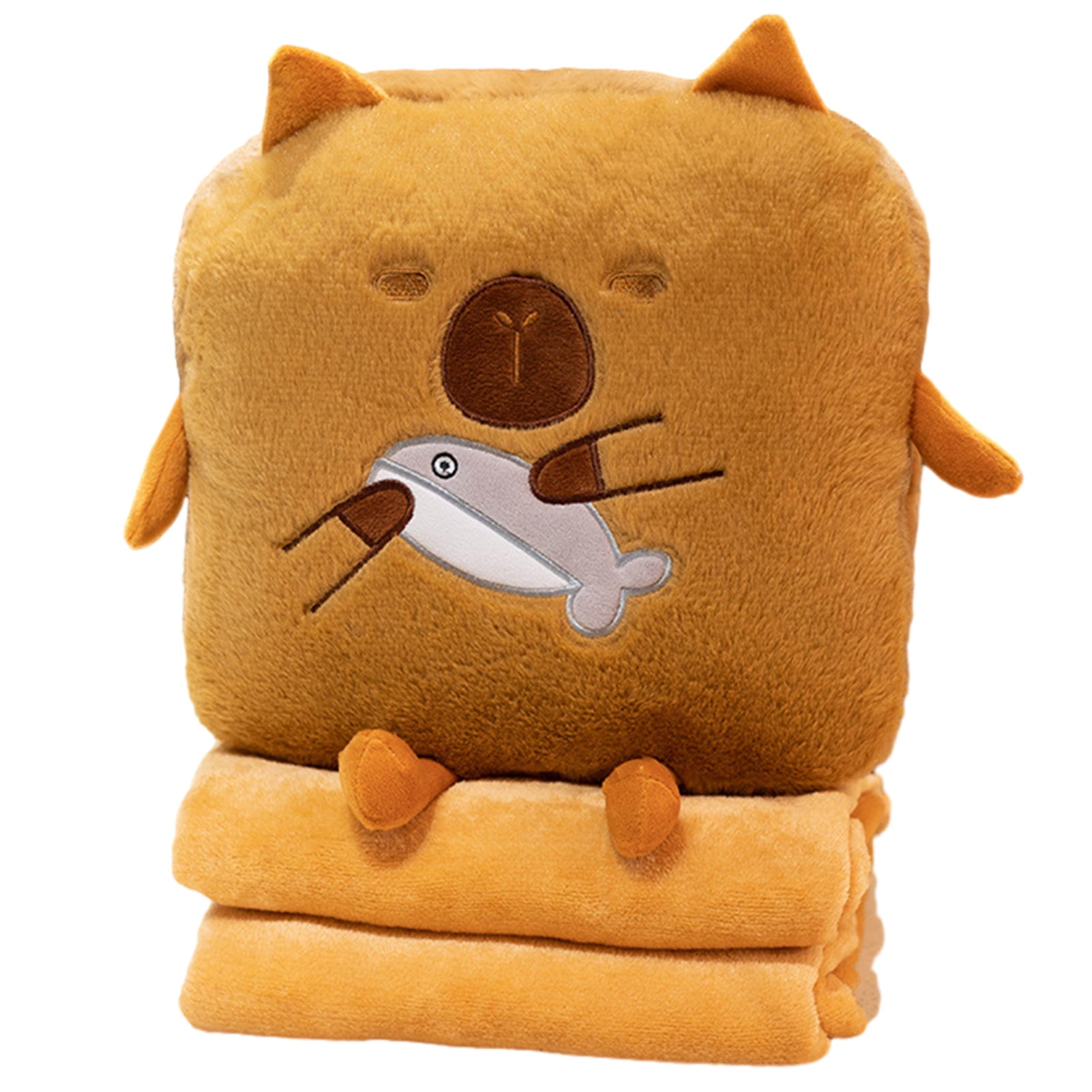 liilaimic Capybara Plush Pillow,Capybara Shape with Blanket Cartoon ...