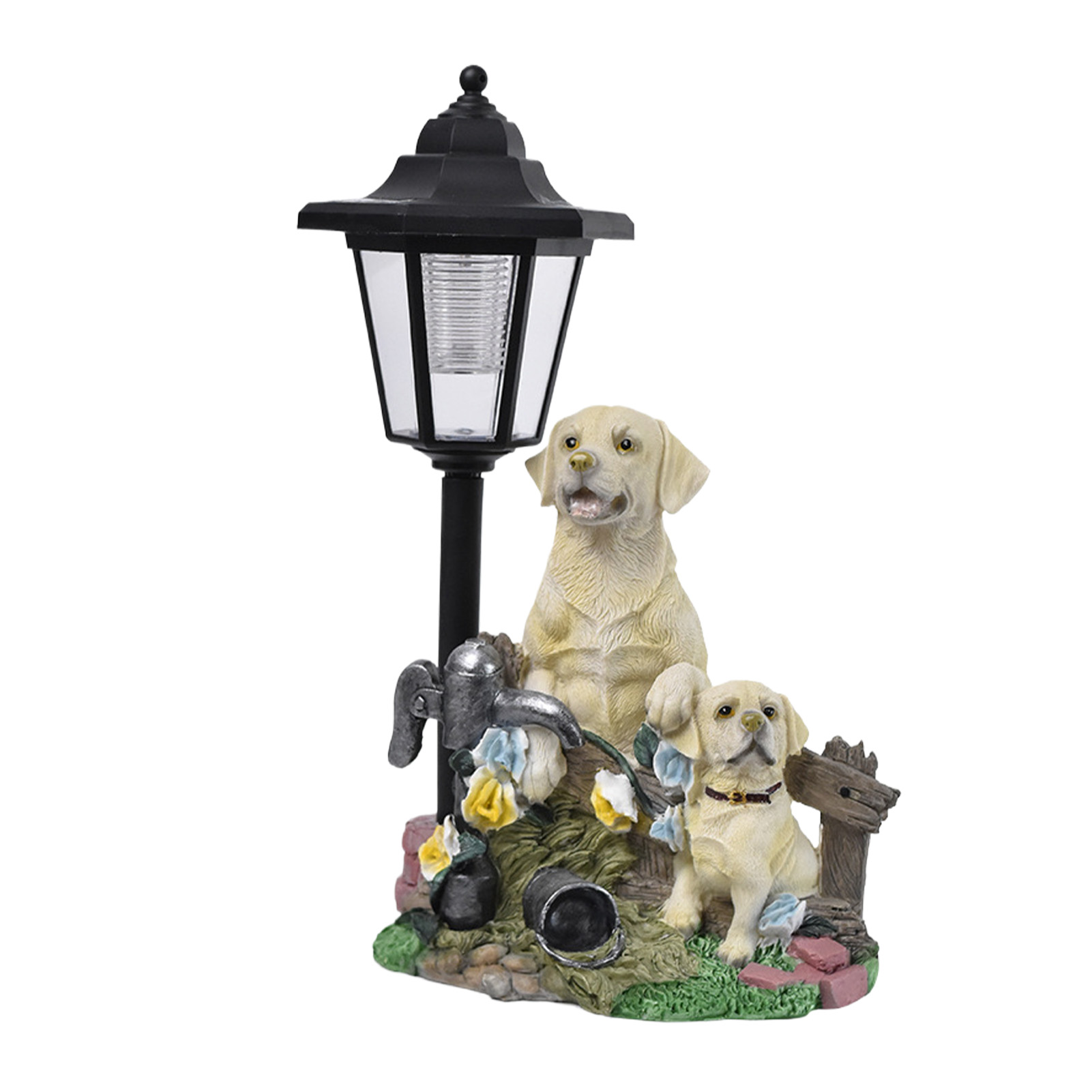 liilaimic Dog Statue with Solar Light,Garden Decor with Solar Lantern ...