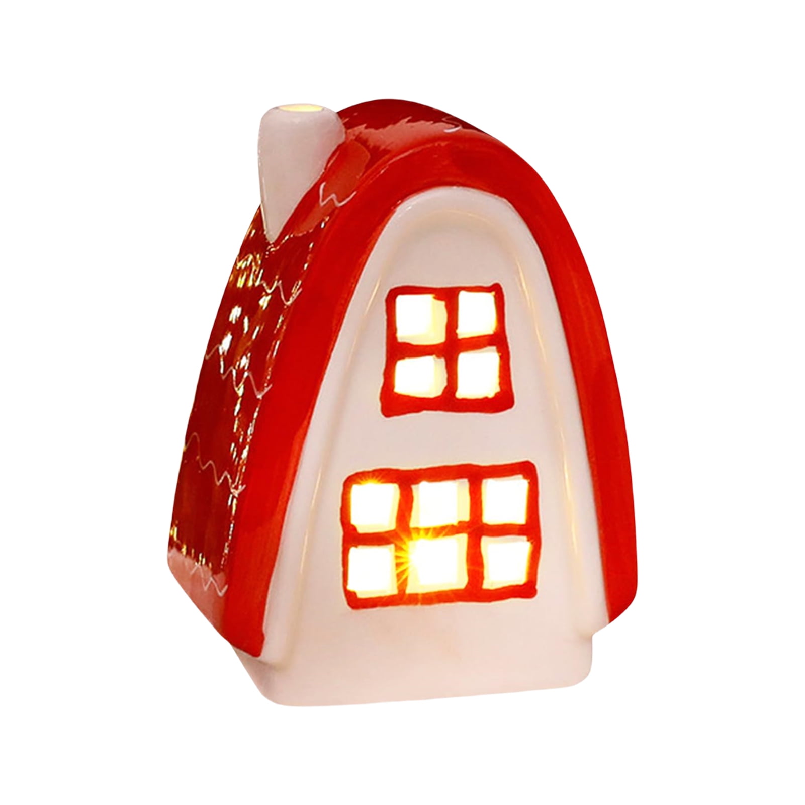 liilaimic Lighted Christmas Village Houses,Ceramic LED Lighted Houses ...