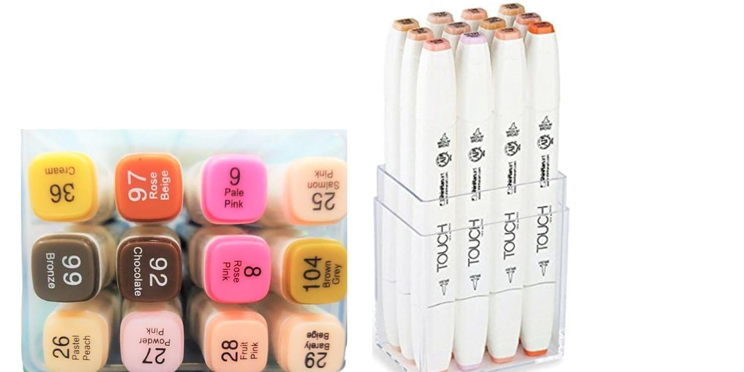 like it Touch Alcohol Markers Skin Tone Hair Art Markers Dual Tip ...