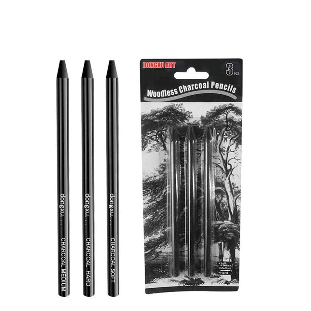 like it Woodless Graphite Black Charcoal Pencil Set of 3 Piece for ...