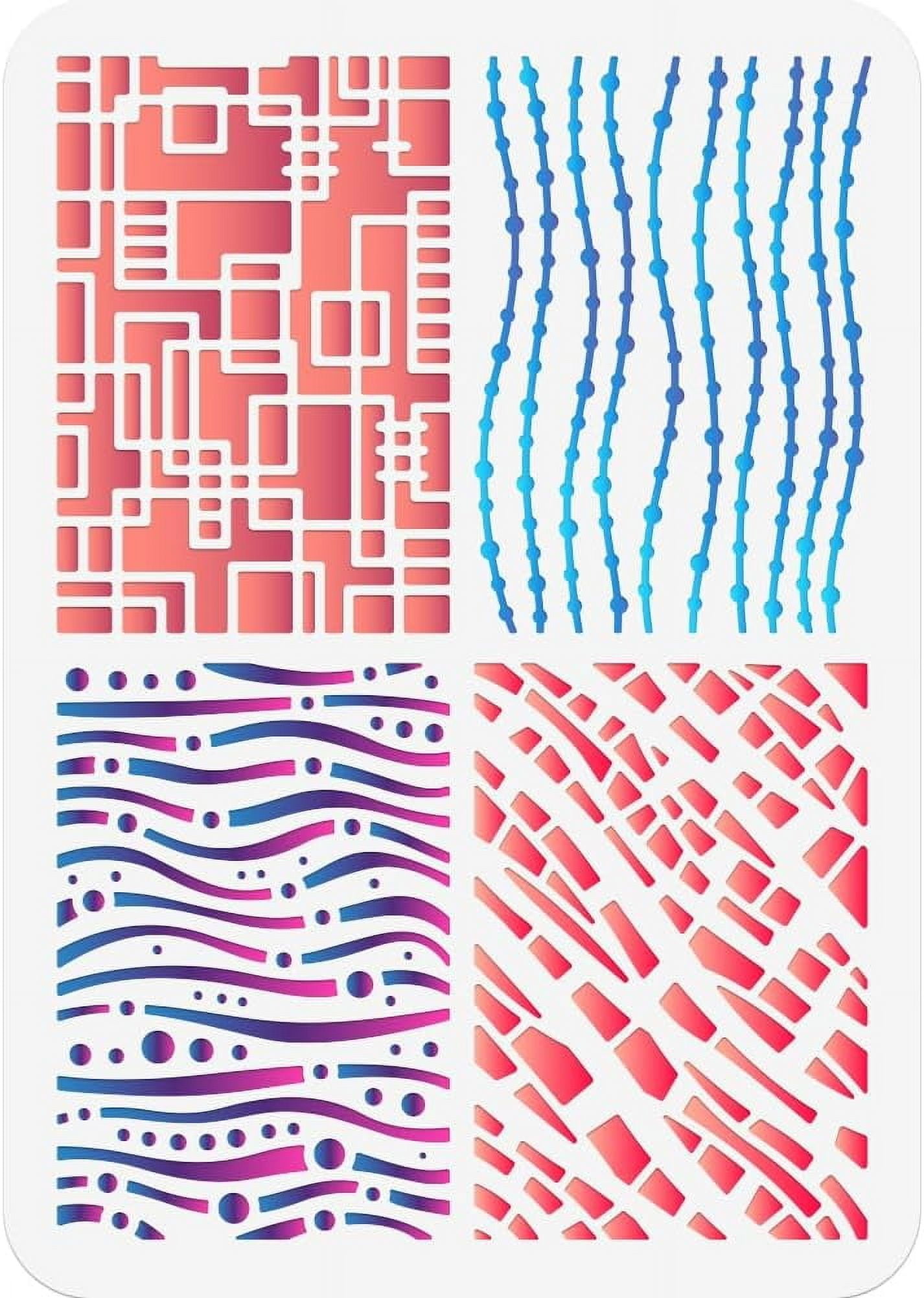 linear Texture Painting Stencil 11.69x8.27 Inch Reusable DIY Art and ...