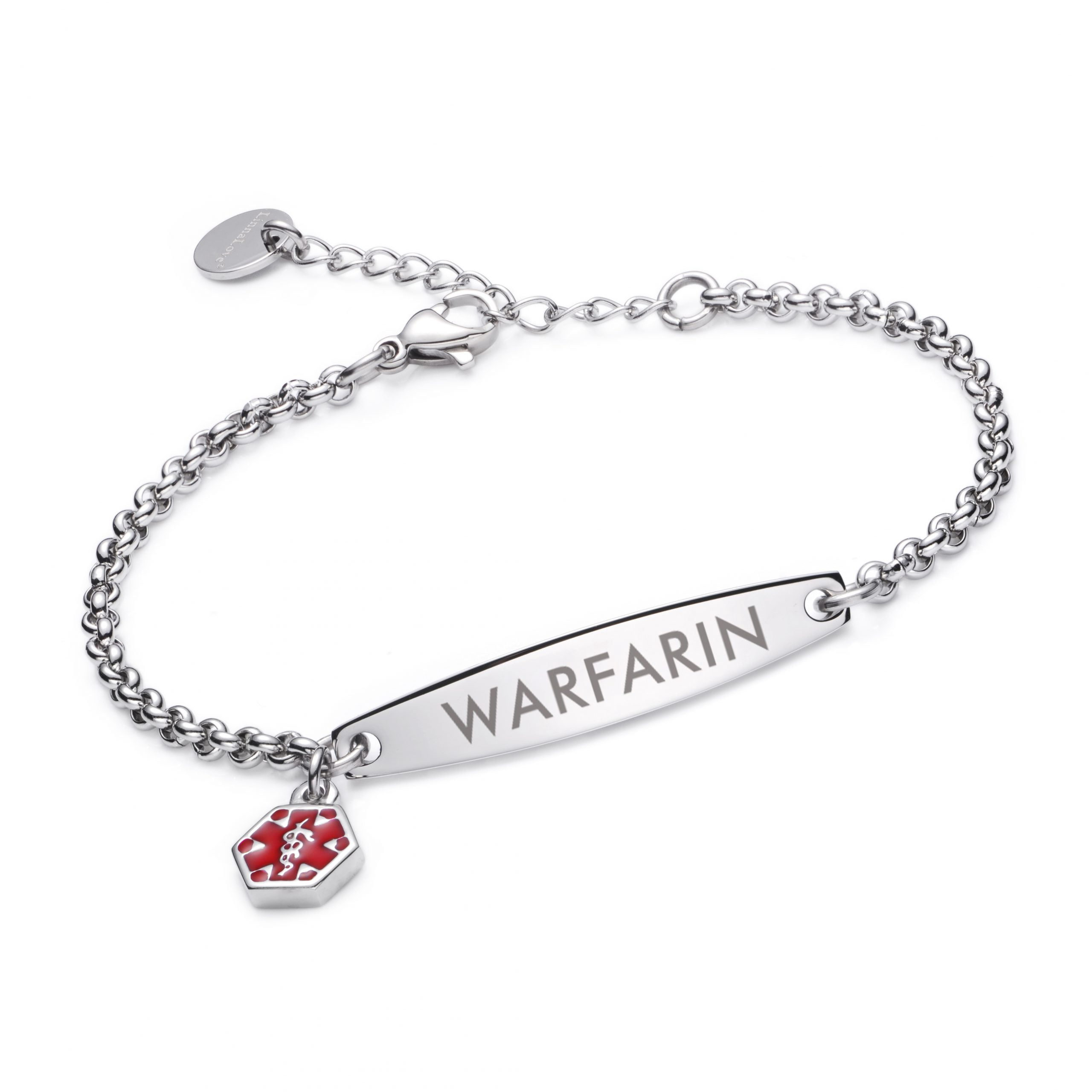 linnalove Stainless steel Medical id bracelet for Women with engraved ...